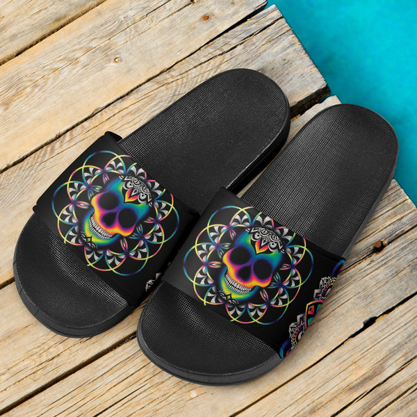 Womens Chaos Skull Slide Sandals - Just Love Skulls